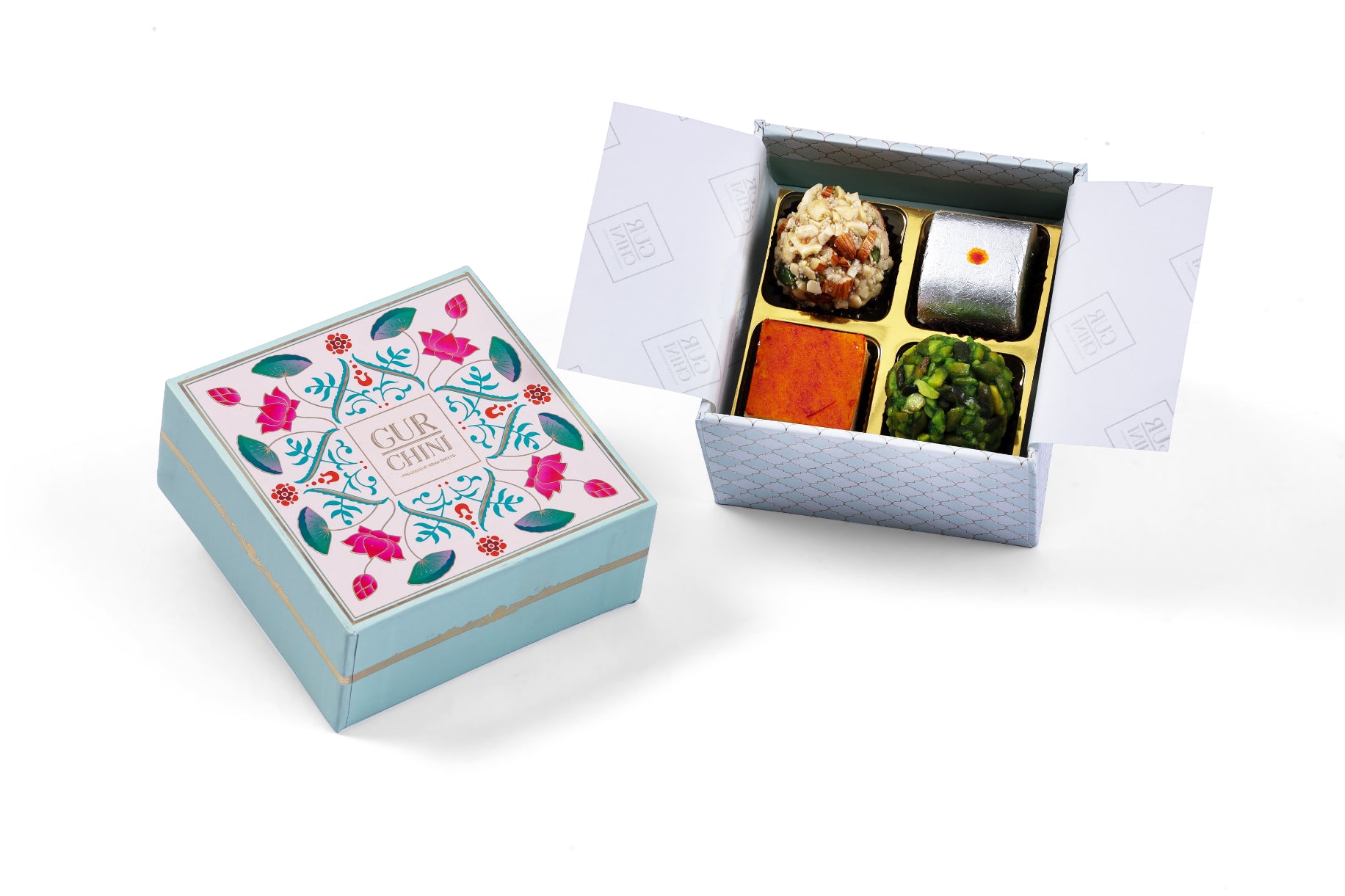 Luxury box of 4 - Filled with finest and the purest gurchini mithai